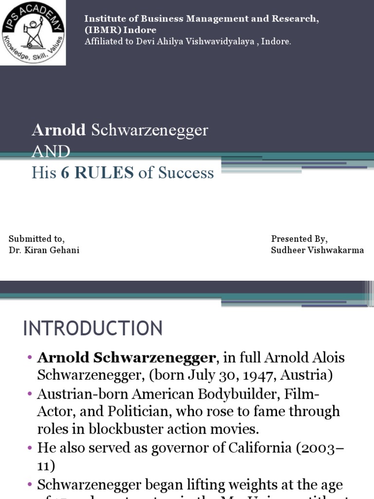 Arnold Schwarzenegger's 6 Rules of Success | PDF