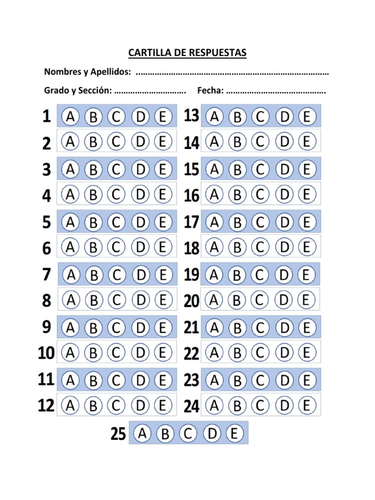 Cartilla de Respuestas | PDF