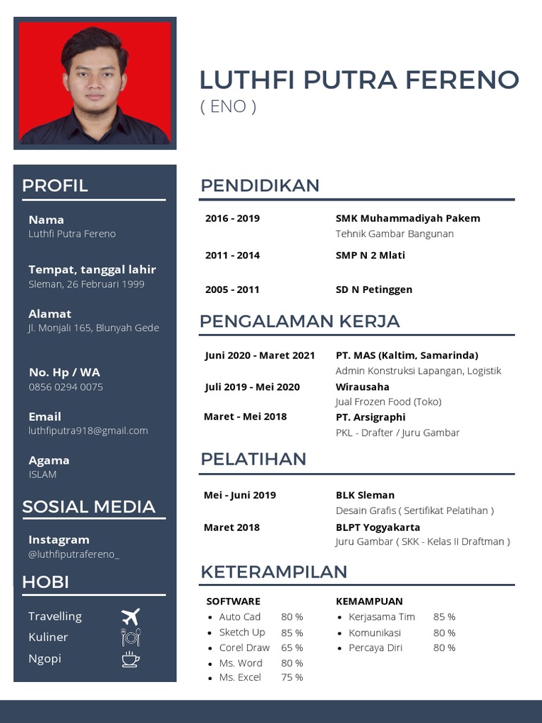 Profil Luthfi: Admin Konstruksi & Drafter | PDF