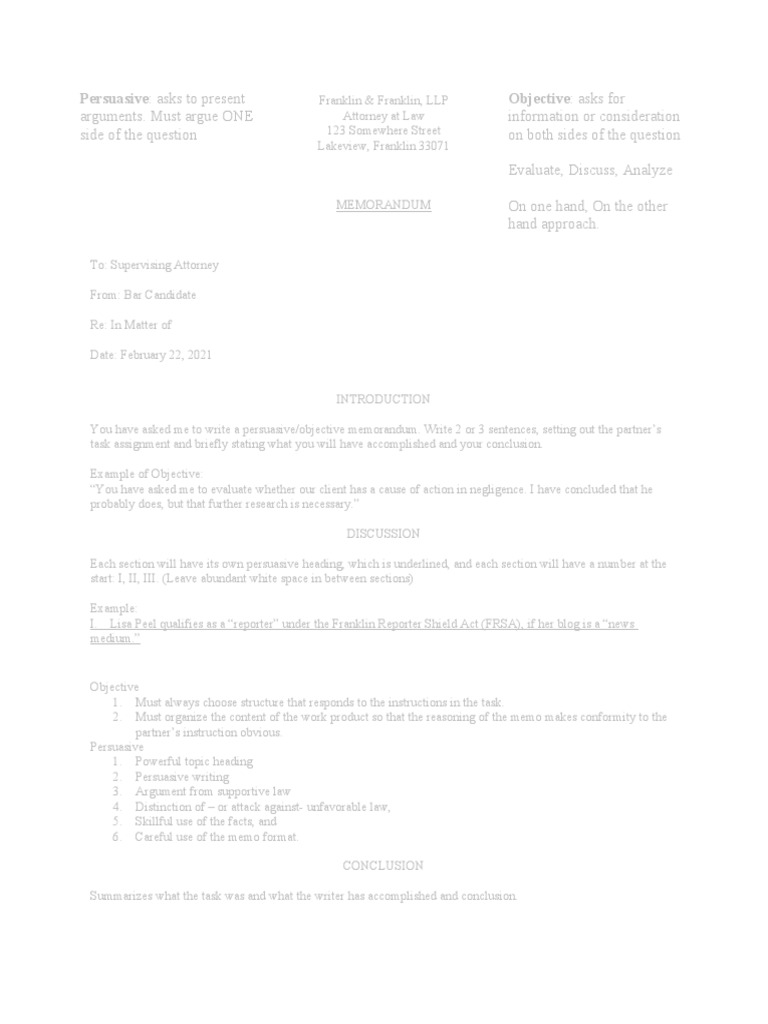 MPT Memo and Brief Formatting Guide | PDF | Brief (Law) | Judgment (Law)