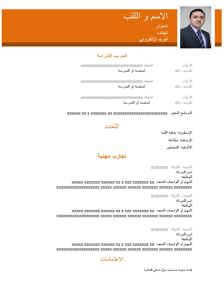 8 CV Template Professional Orange | PDF