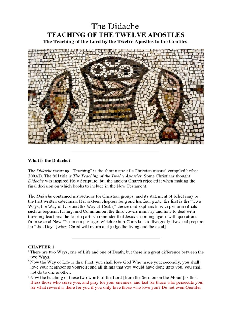 Didache (Teachings of The Twelve Apostles) | PDF | Religious Behaviour ...