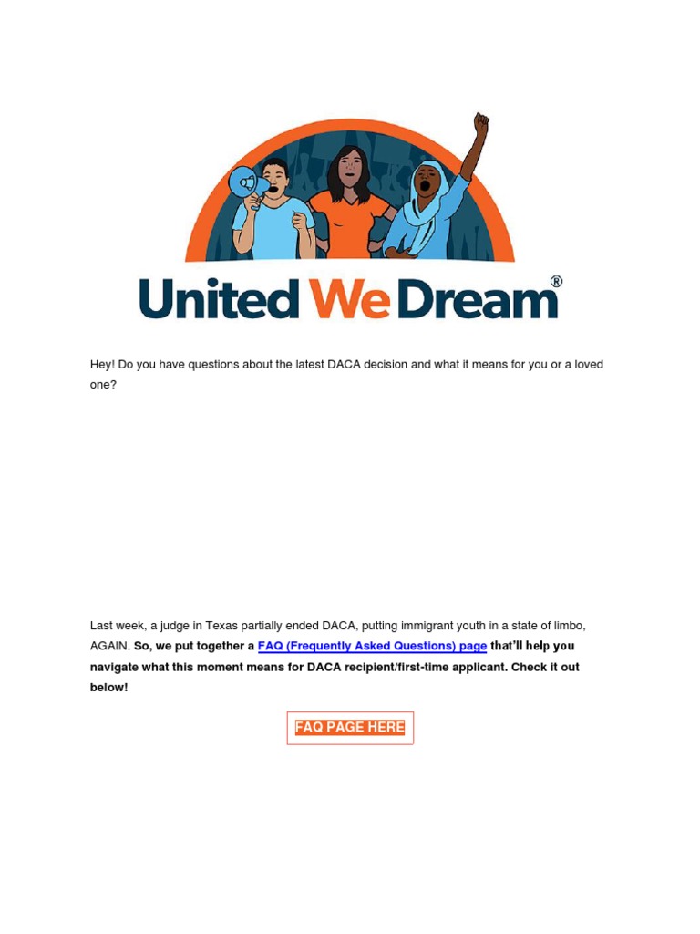 UWD - Have Questions On DACA Check Out Our New FAQ Page | PDF | Social ...