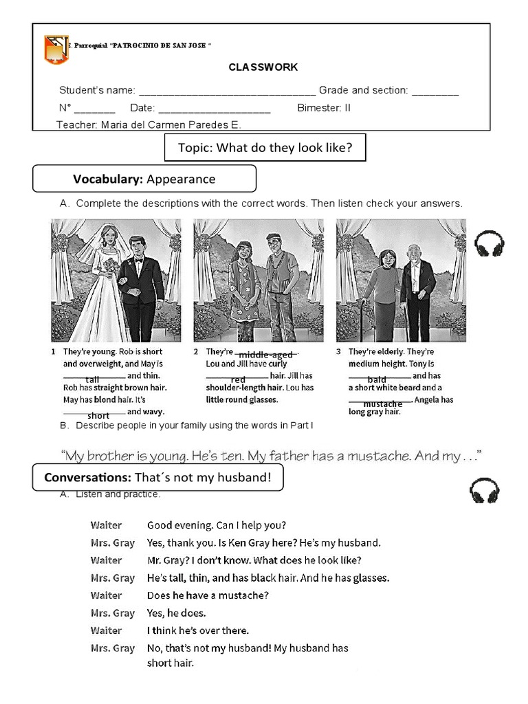 Describing People: Appearance and Vocabulary | PDF | Communication ...