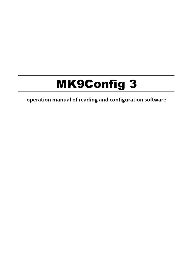 Manual de Operaciones-MK9Config 3 Instrukcja 3.1.8.7 en | PDF | Port ...