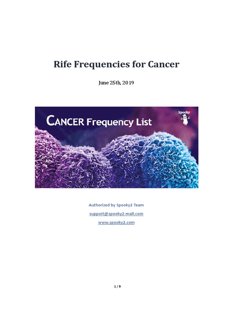 Rife Frequenciesfor Cancer | PDF | Prostate Cancer | Neoplasms