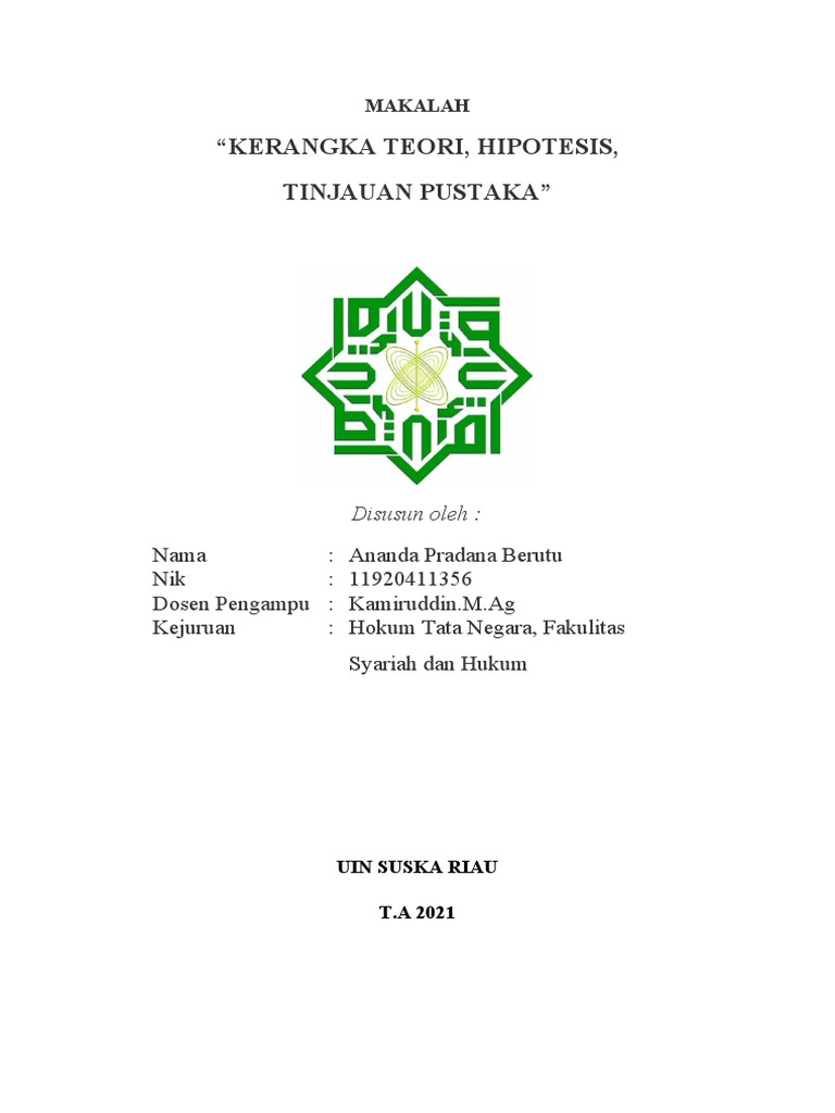 Makalah Kerangka Teori, Hipotesis, Tujuan Pustaka | PDF
