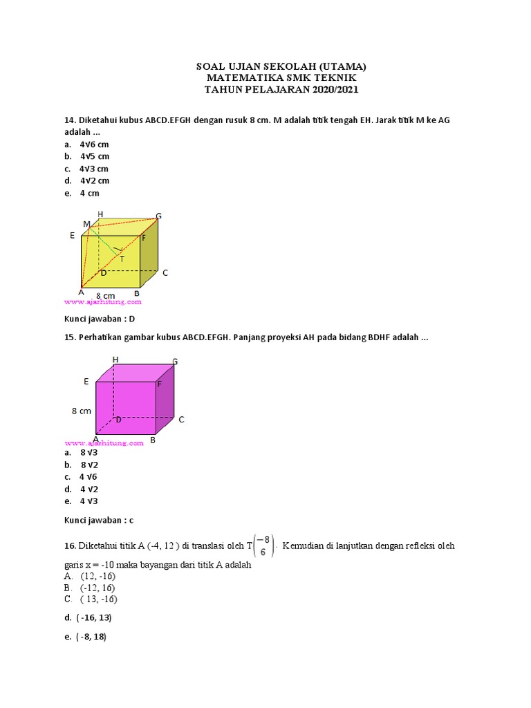 Soal Ujian Sekolah Eka | PDF