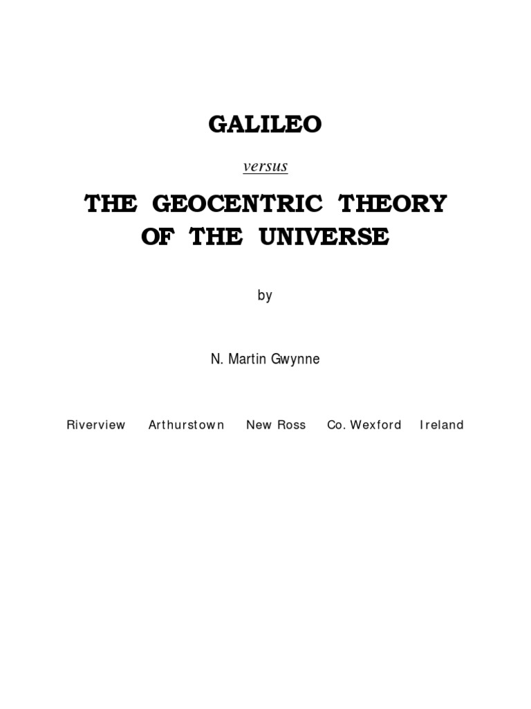 Galileo Versus The Geocentric Theory of The Universe | PDF | Luminiferous Aether | Heliocentrism