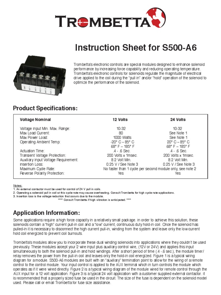Optimizing Solenoid Performance Through Electronic Control: An Instruction Sheet for the ...