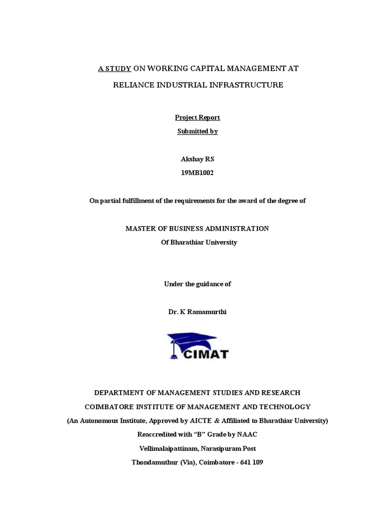 Final Project Akshay | PDF | Working Capital | Business