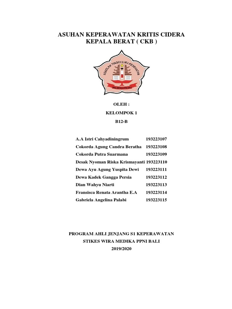 Asuhan Keperawatan Cidera Kepala Berat | PDF | Pengembangan Diri ...