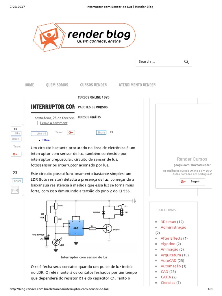 Circuito de interruptor com sensor de luz: funcionamento e aplicações ...