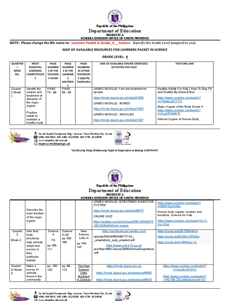 Grade 4 Science Learner's Packet Q2 | PDF