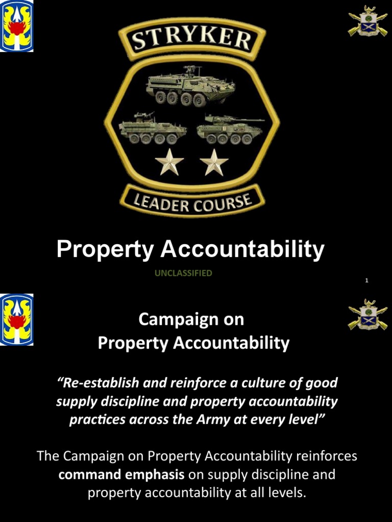 Army Property Accountability Guidelines | PDF | Company (Military Unit ...