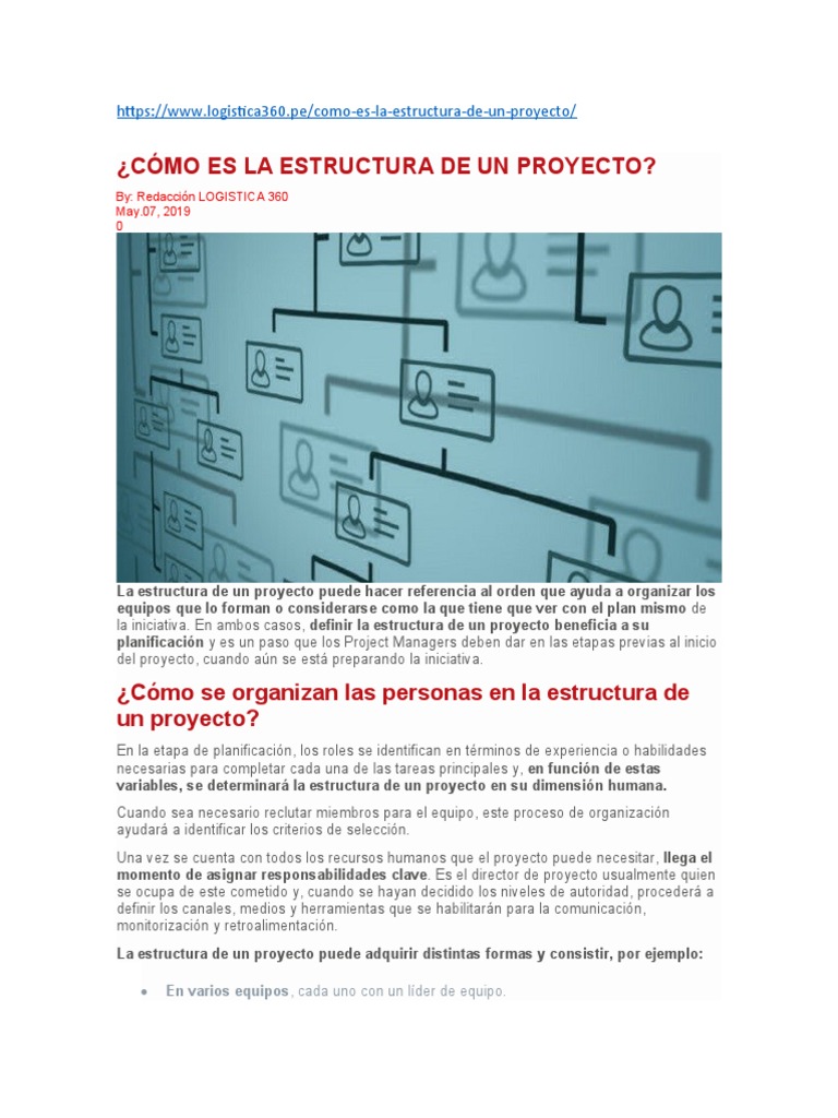 ¿Cómo Es La Estructura de Un Proyecto? | PDF | Gestión de recursos ...