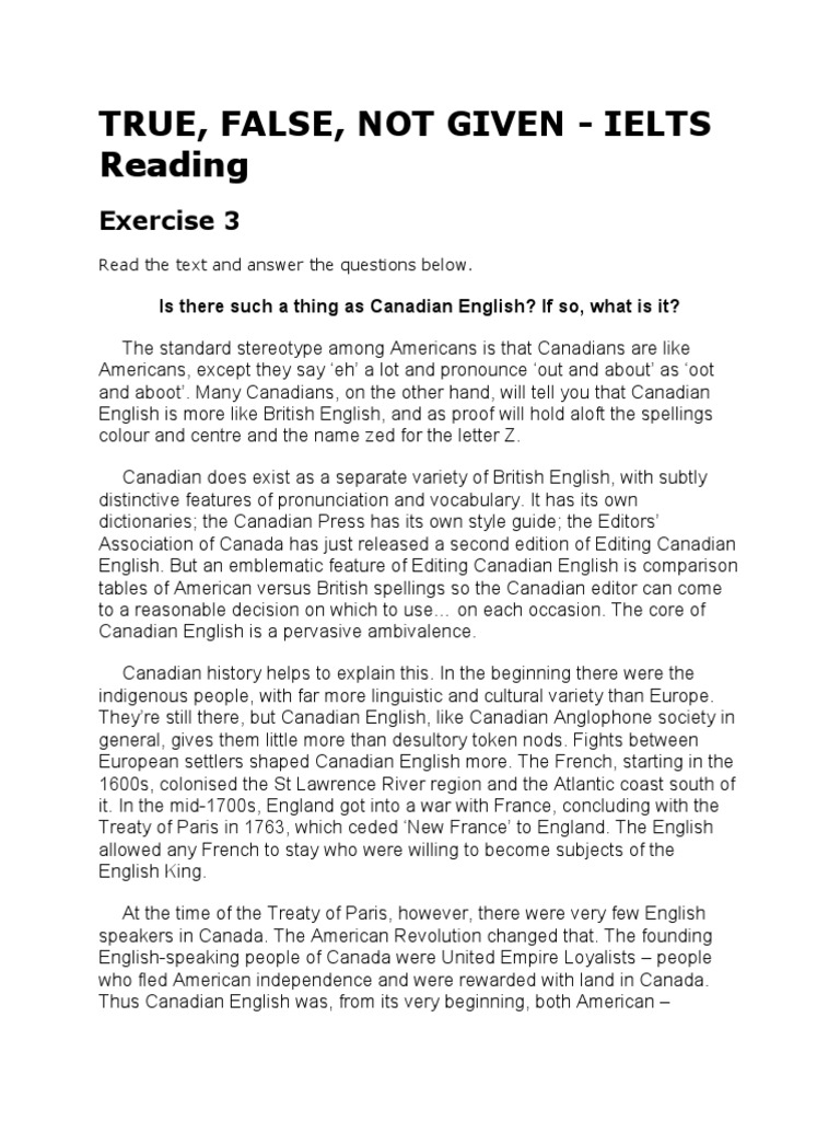 True, False, Not Given - Ielts Reading: Exercise 3 | PDF | Coral Reef | English Language