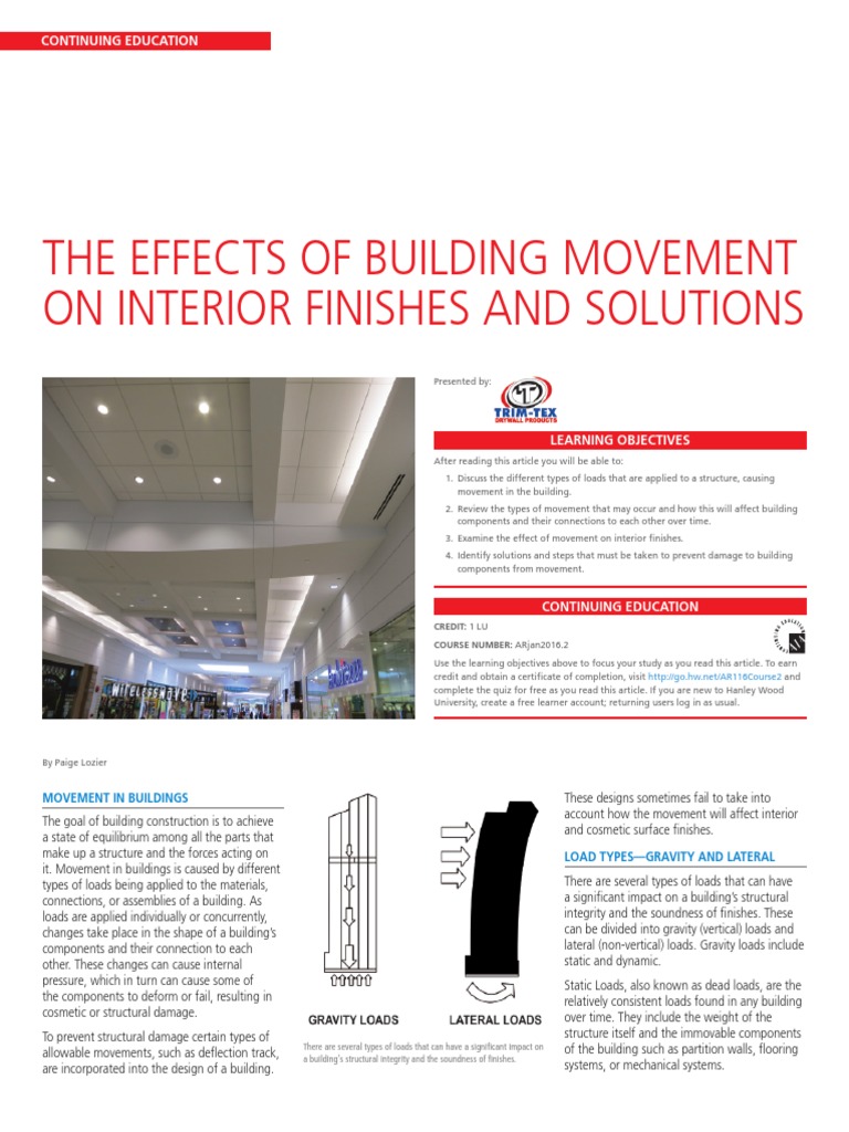 The Effects of Building Movement On Interior Finishes and Solutions ...