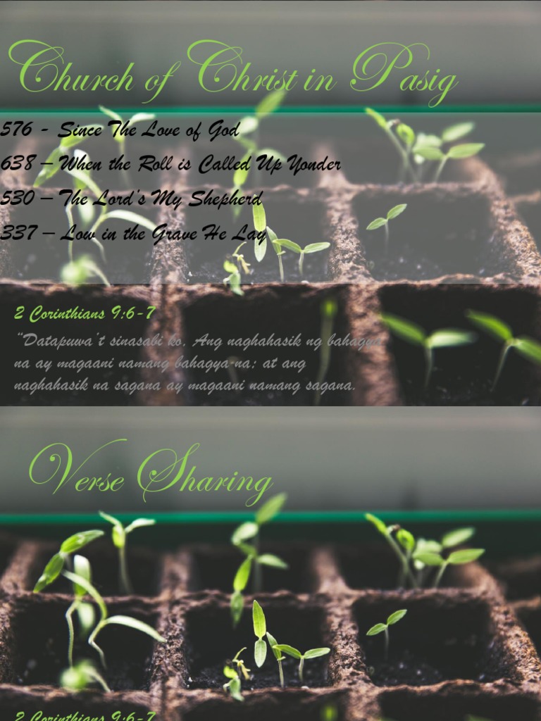 Sowing and Reaping | PDF | Sowing | Bible Content