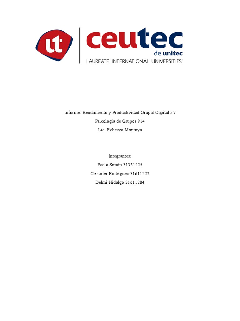 Rendimiento Grupal: Factores Clave y Modelos | PDF | Grupo de trabajo ...