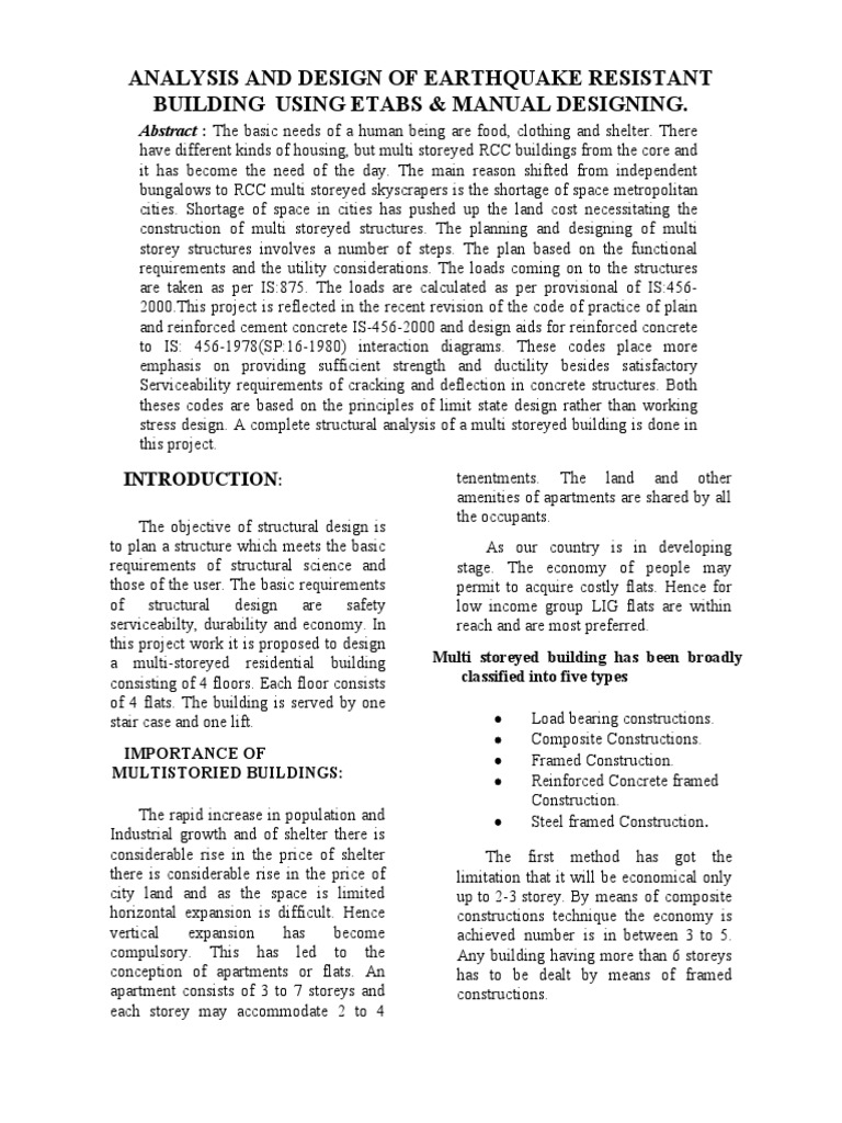 Analysis and Design Residential Building Using Staad Pro | PDF ...