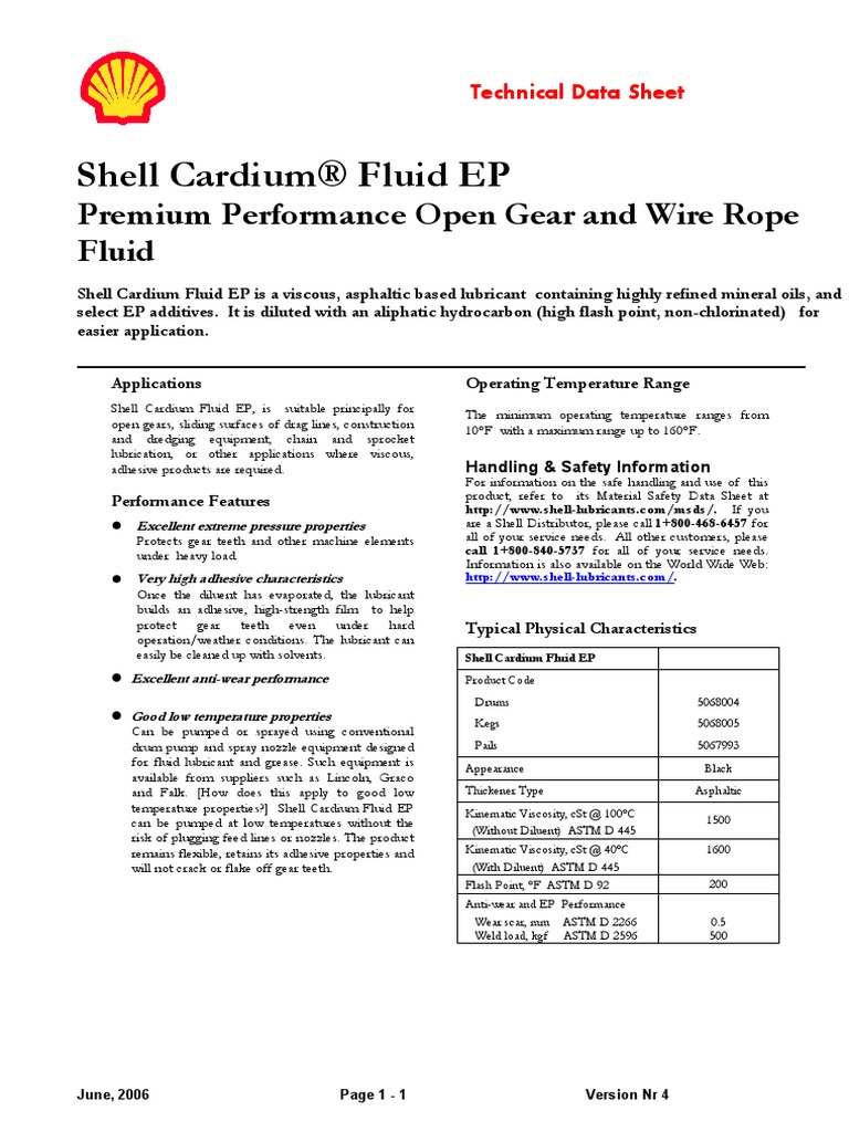 Shell Cardium® Fluid EP: Premium Performance Open Gear and Wire Rope ...