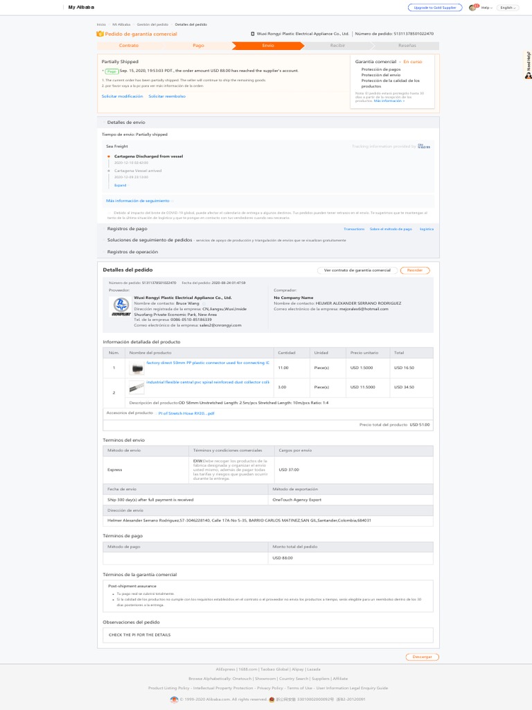 Trade Assurance Order Details | PDF | Business | Servicio de envío