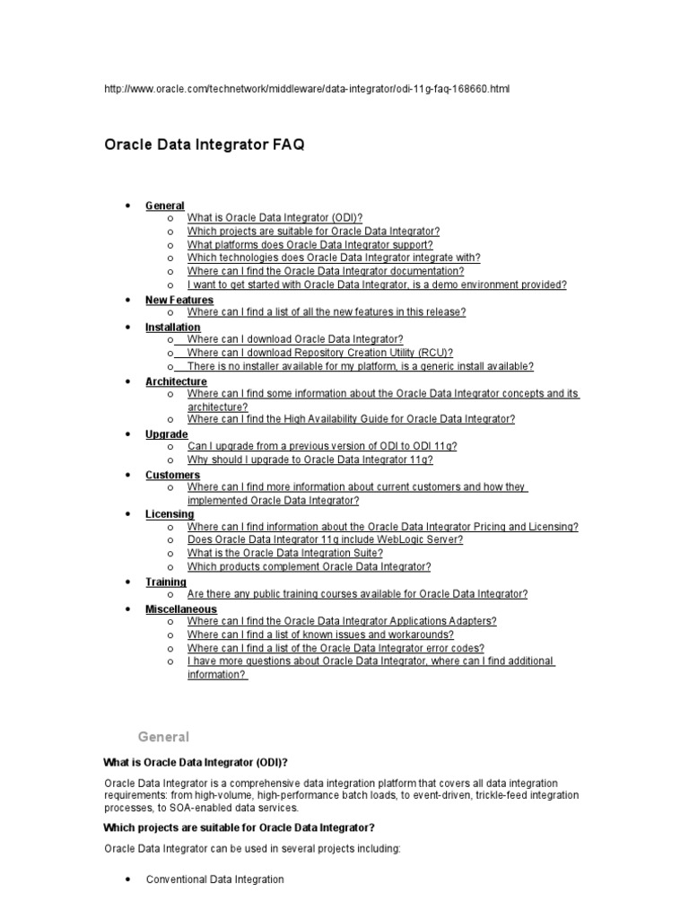 Oracle Data Integrator Pdf Oracle Corporation Oracle Database