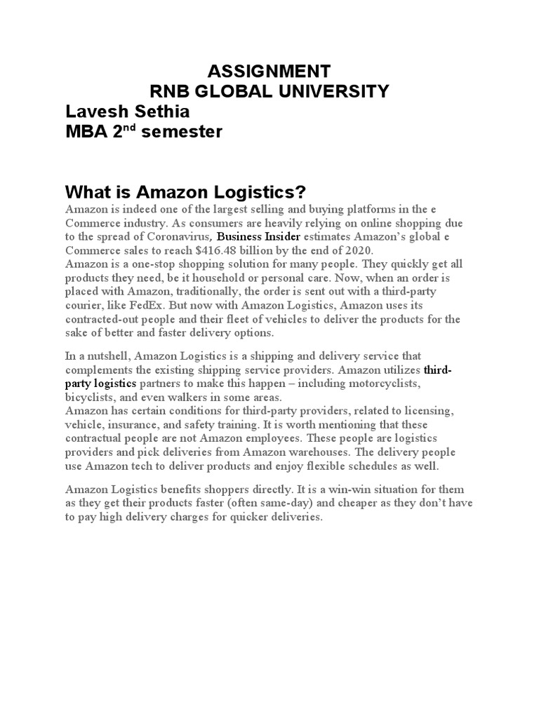 Amazon Case Study | PDF | Delivery (Commerce) | E Commerce