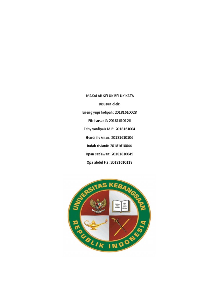 Seluk Beluk Kata dalam Bahasa Indonesia | PDF | Seni & Disiplin Bahasa