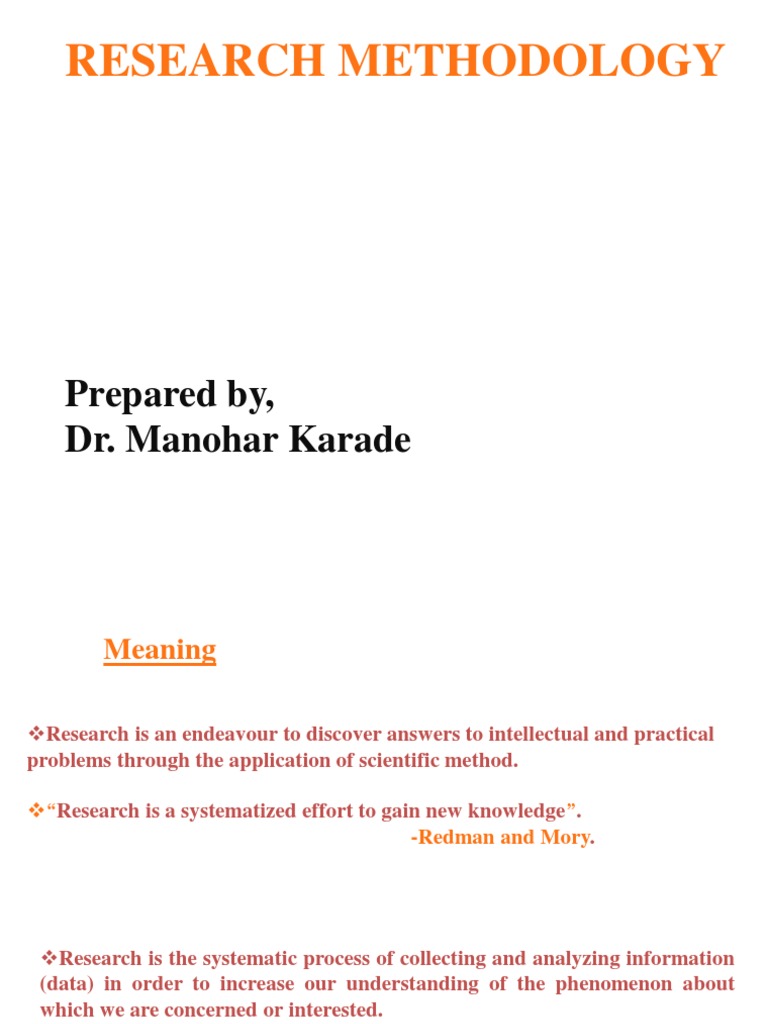 Introduction To Research Methodology Part 1 | PDF | Scientific Method ...