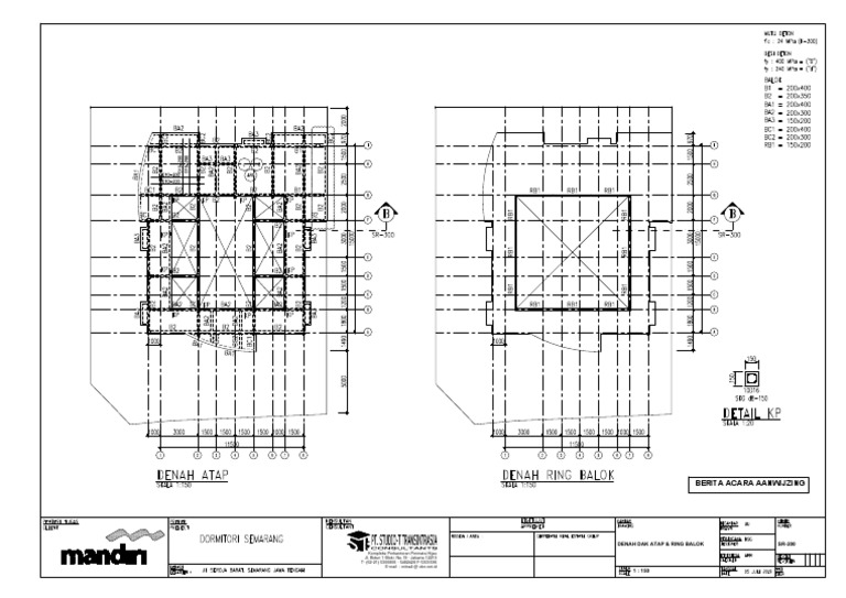 Ba - SR 200.denah Dak Atap & Ring Balok | PDF