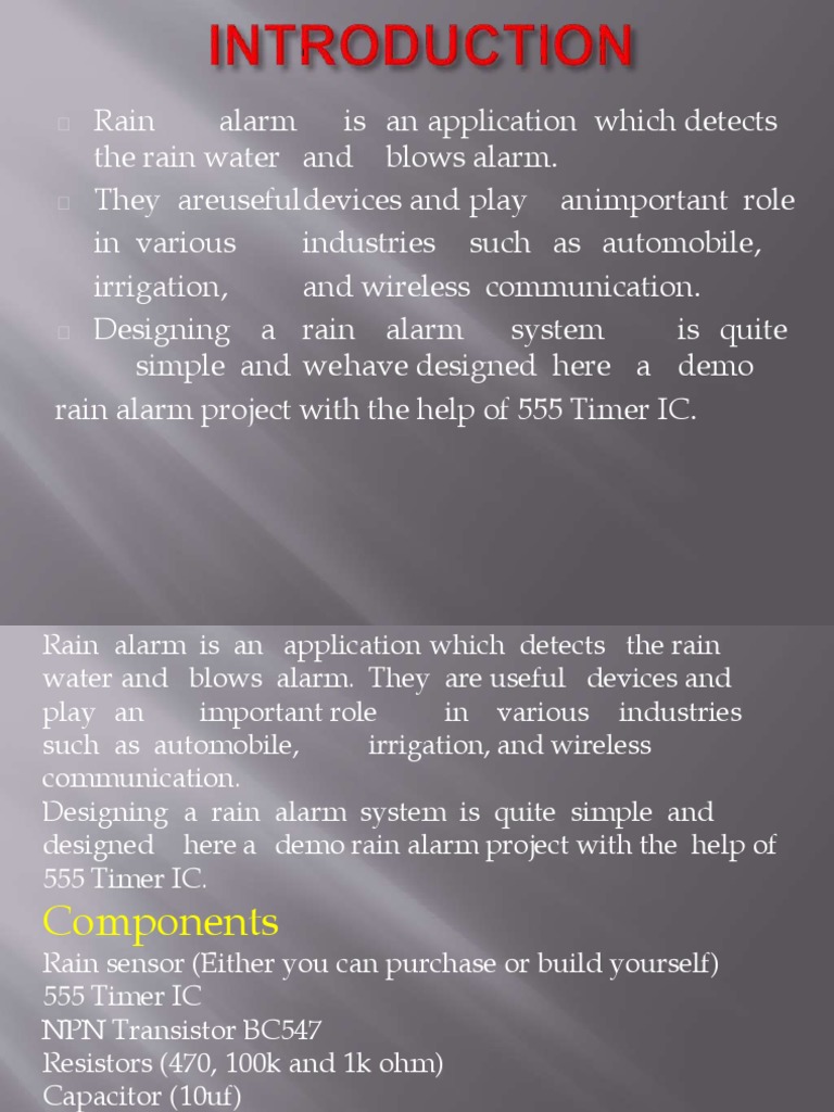 Rain Water Detection | PDF | Electrical Network | Sensor