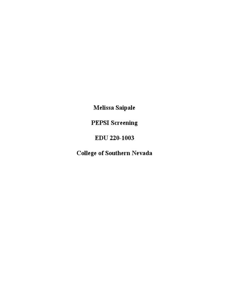 Pepsi Screening 1 | PDF | Human Nature | Psychological Concepts