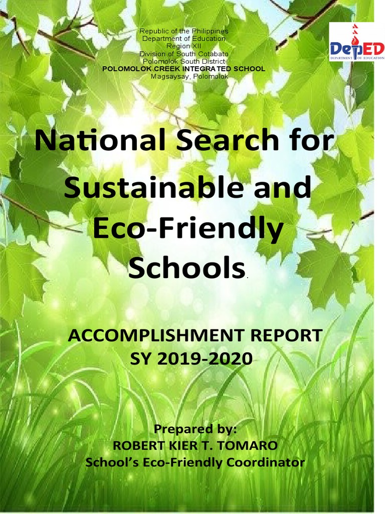 Eco-Friendly School Accomplishment Report | PDF | Sustainability ...