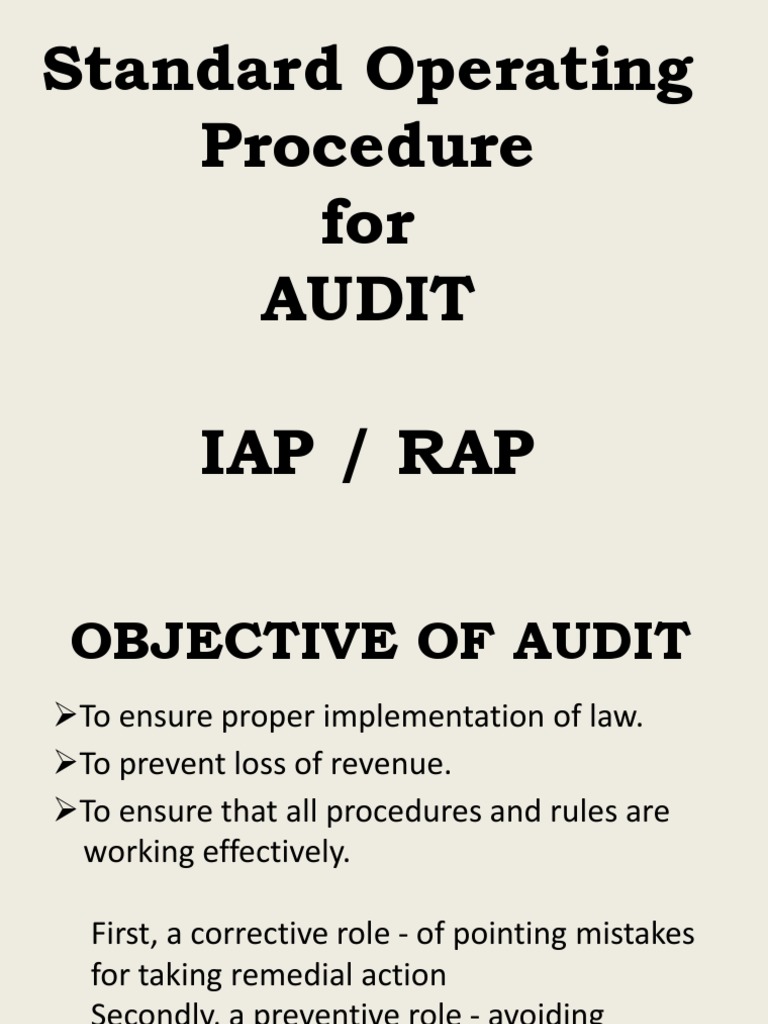 SOP For Audit | PDF | Audit | Business