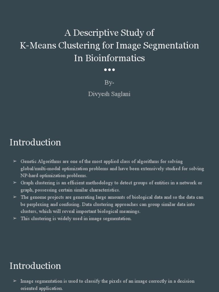 K-Means Clustering Algorithm | PDF | Cluster Analysis | Image Segmentation