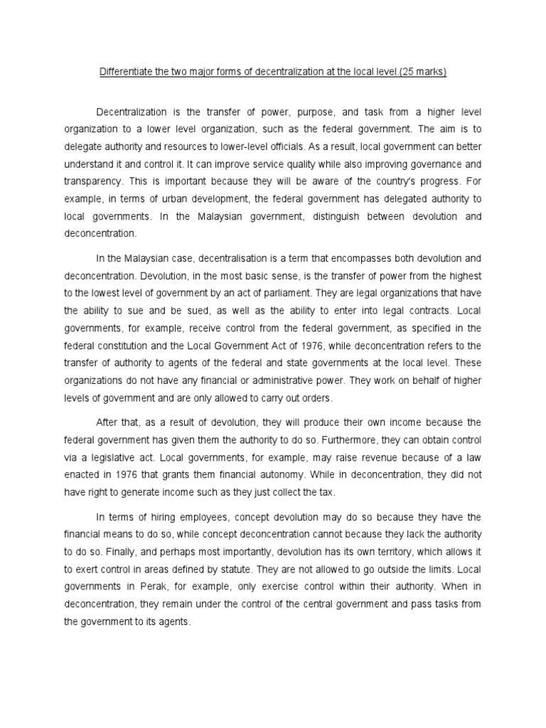 Tutorial Week 5 Pad320 | PDF | Devolution | Policy