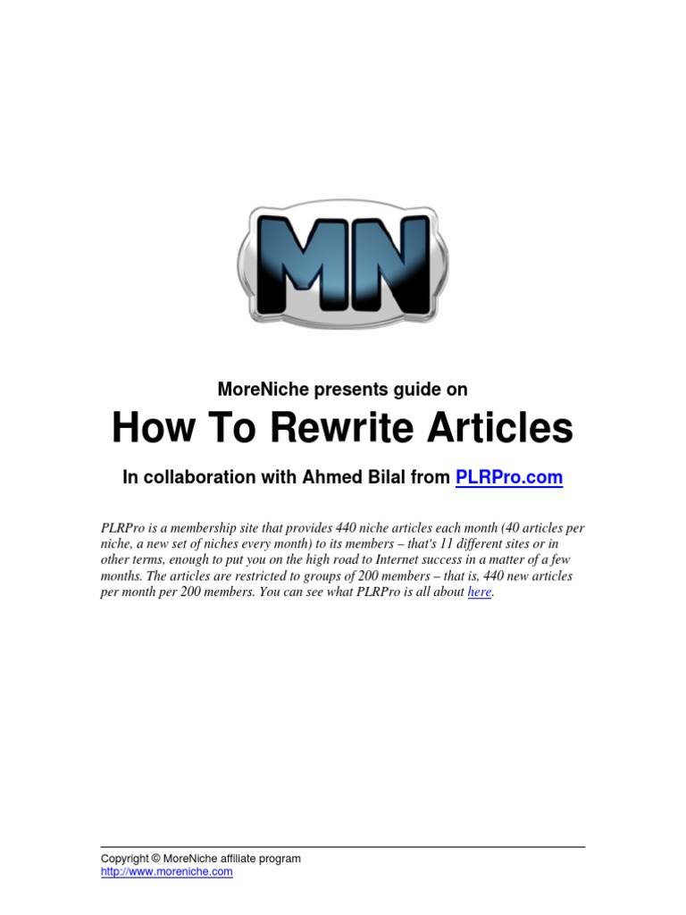 5 How To Rewrite Articles | PDF | Search Engine Optimization ...