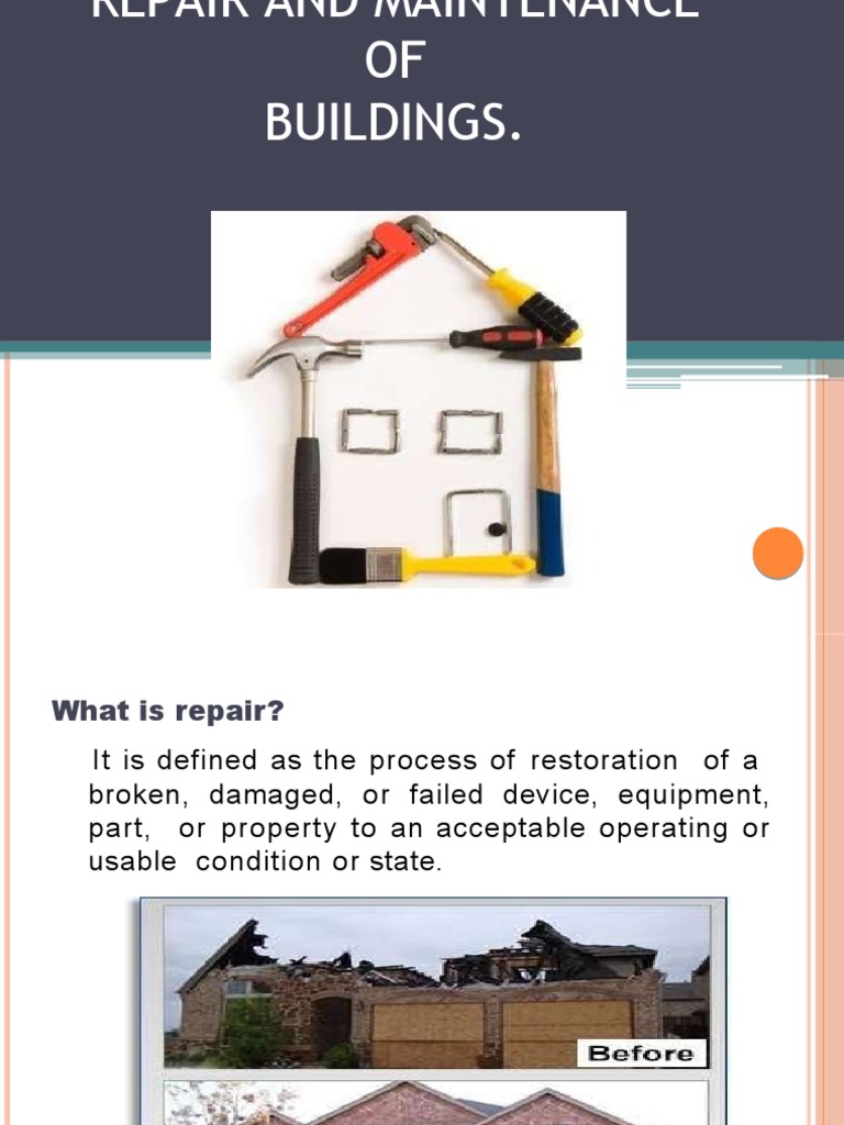 Repair And Maintenance Of Buildings Pdf Plaster Elevator