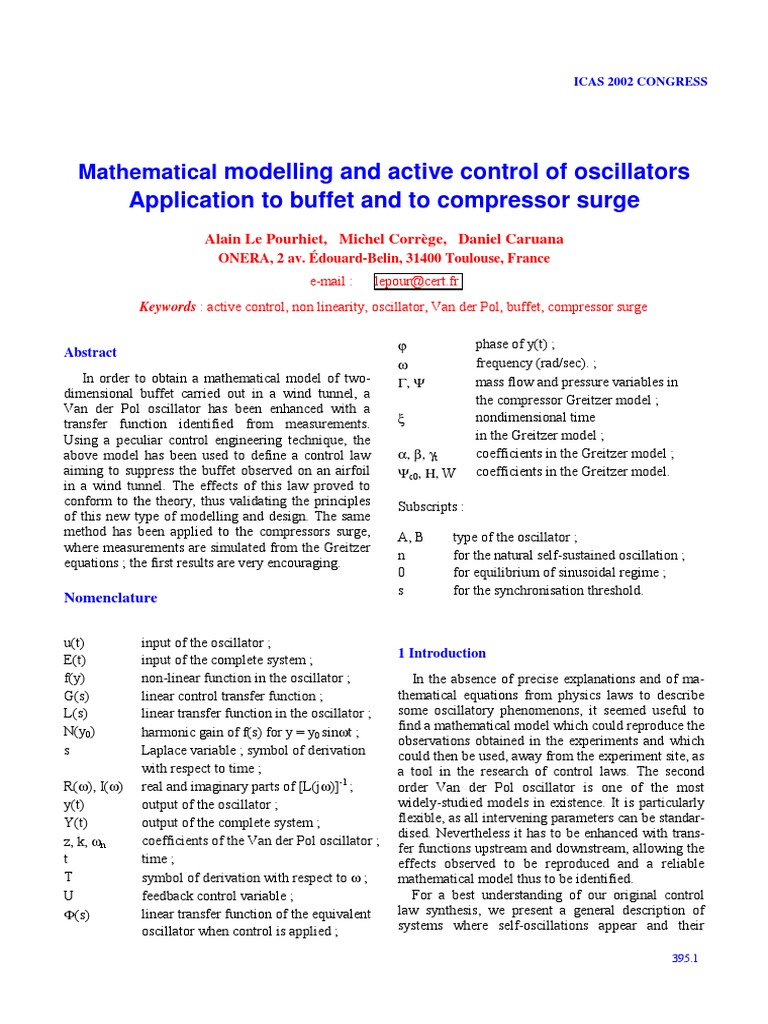 Mathematical Modelling and Active Control of Oscillators | PDF | Phase (Waves) | Fluid Dynamics
