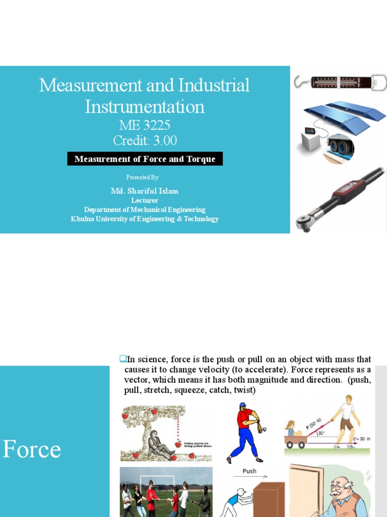 Force and Torque Measurement Guide | PDF | Weighing Scale | Torque