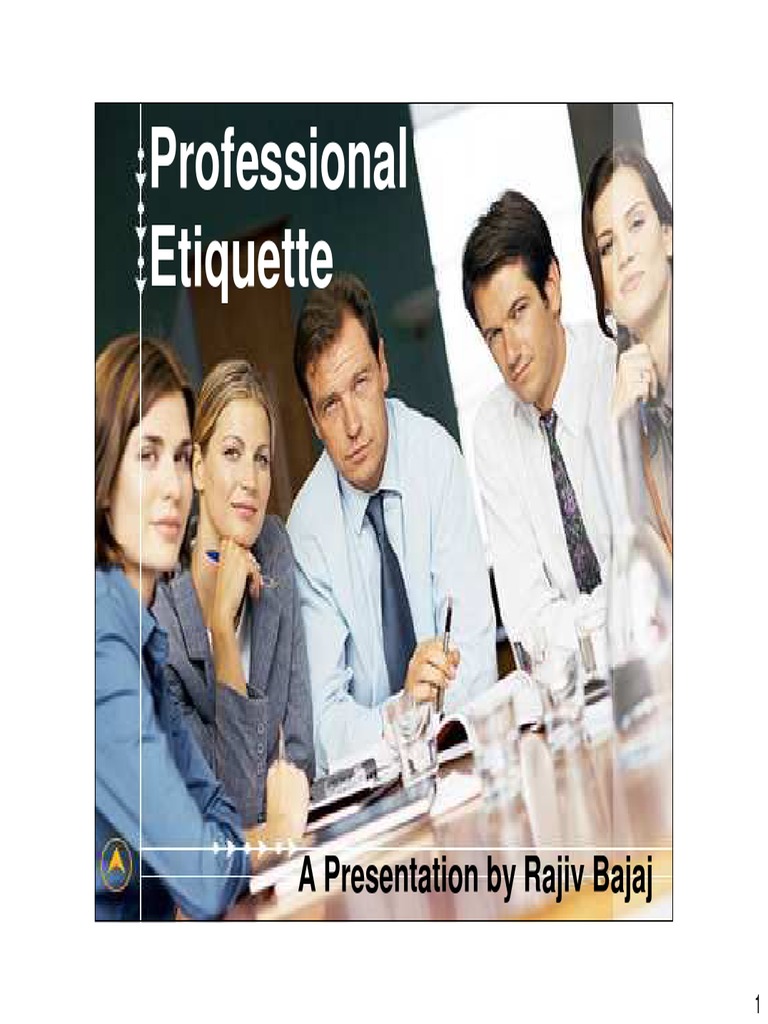 Professional Etiquette at The Workplace | PDF | Etiquette | Privacy