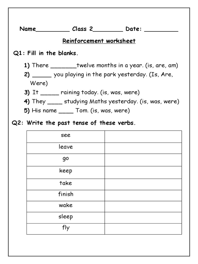 Grade 2 English Reinforcement Worksheet | PDF | Teaching Methods ...