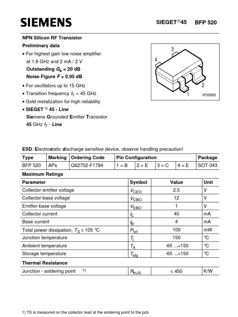 bfp450 | Transistor | Physical Quantities