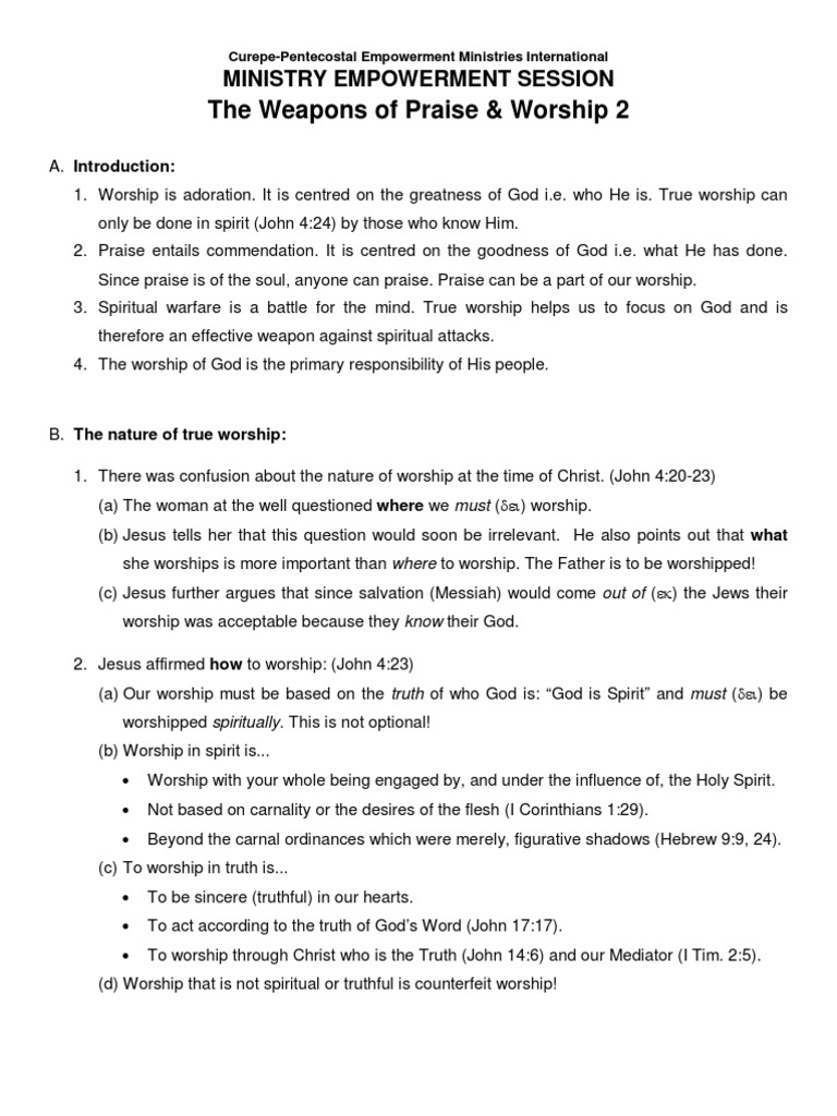 Praise & Worship (Part 2) | PDF | Worship | Epistle To The Colossians