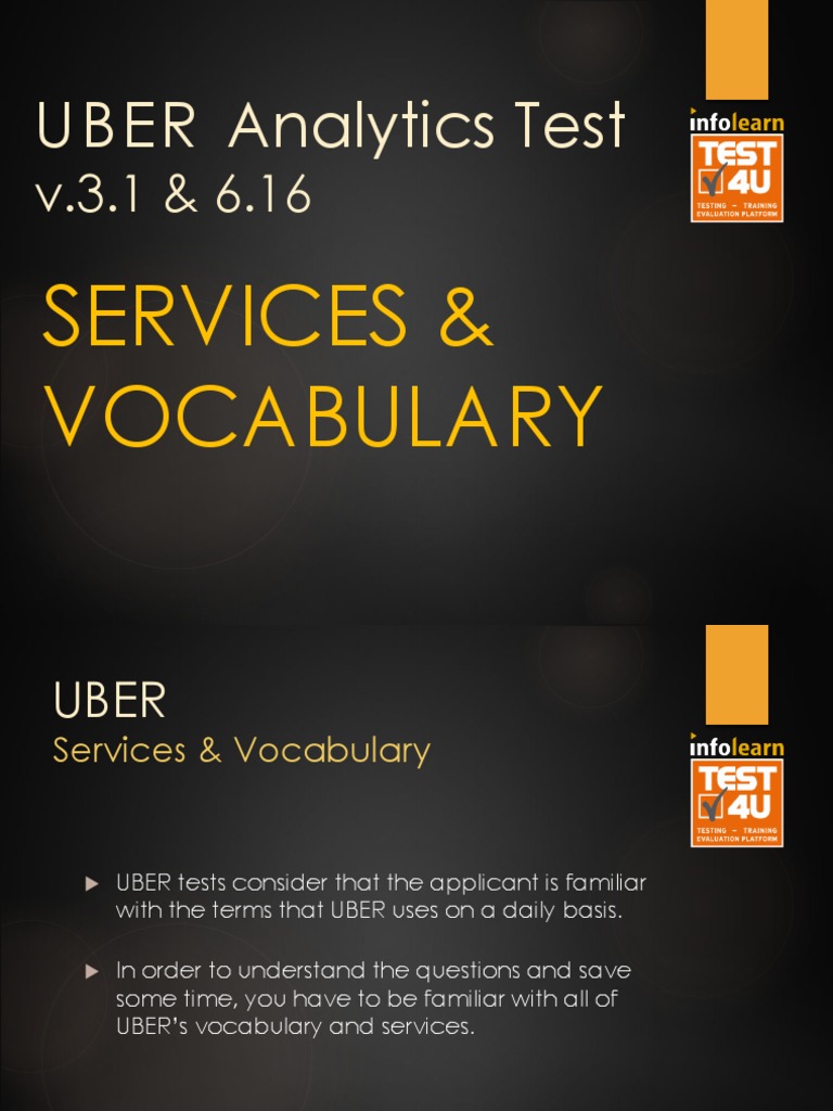 UBER Analytics Test: Services & Vocabulary | PDF | Pricing | Microeconomics