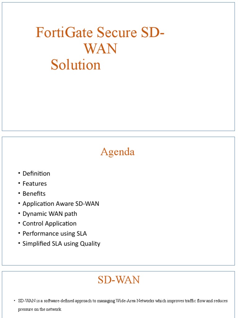 Optimizing Network Performance and Application Delivery with FortiGate SD-WAN | PDF | Internet ...