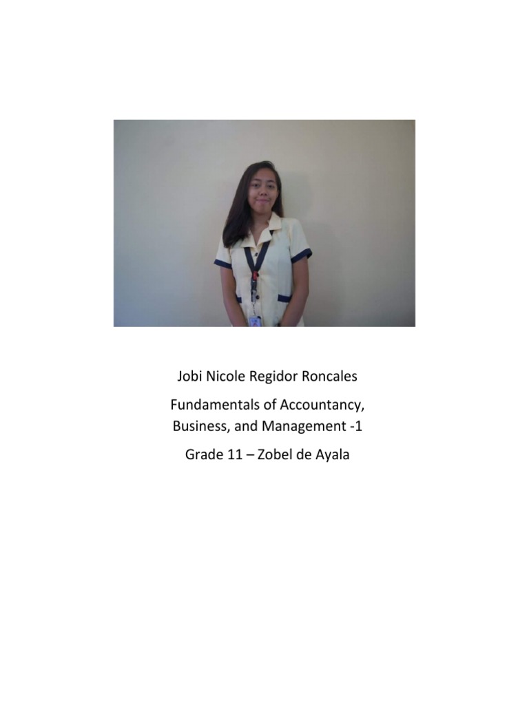 Jobi Nicole Regidor Roncales Fundamentals of Accountancy, Business, and ...
