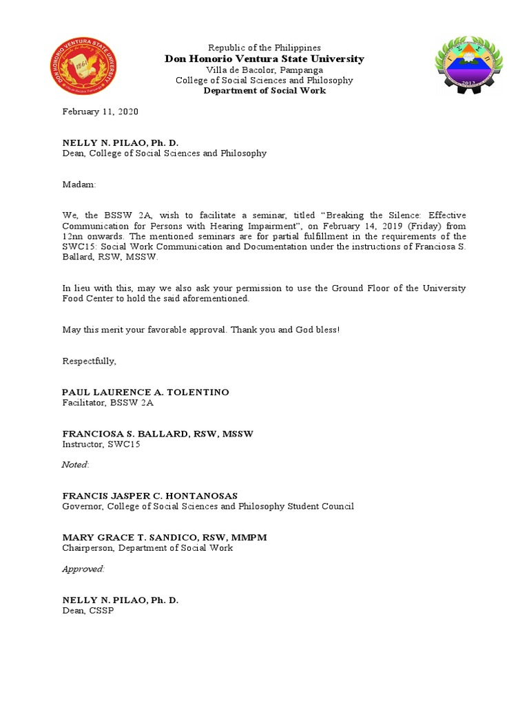 Permit Letter | PDF | Communication | Human Communication